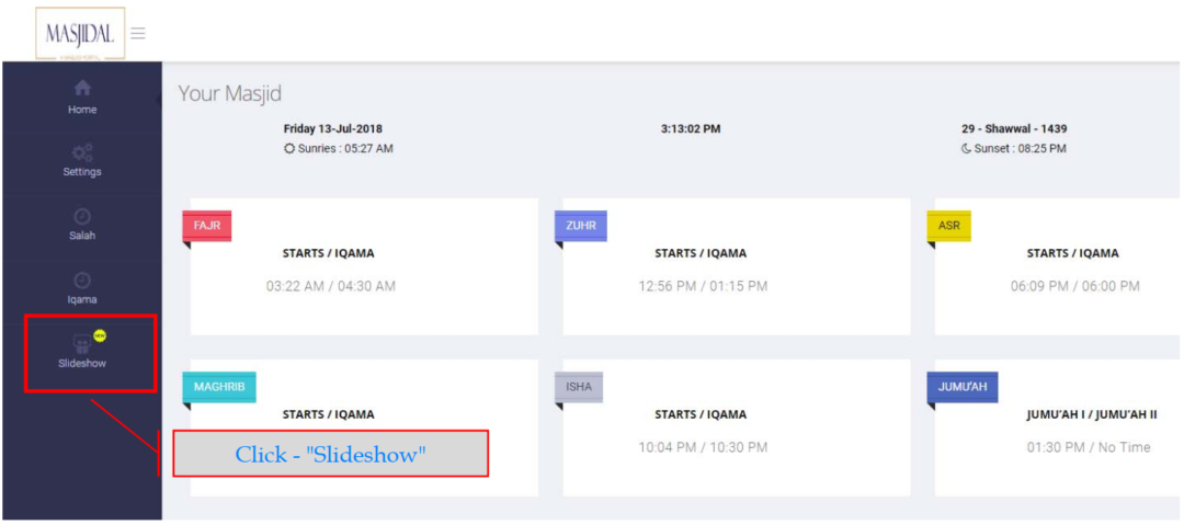 Content by Screen (Zones) | Azan Clock, Iqamah Displays and Prayer Time ...