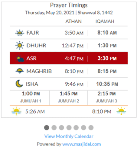 Wordpress | Azan Clock, Iqamah Displays and Prayer Time Management